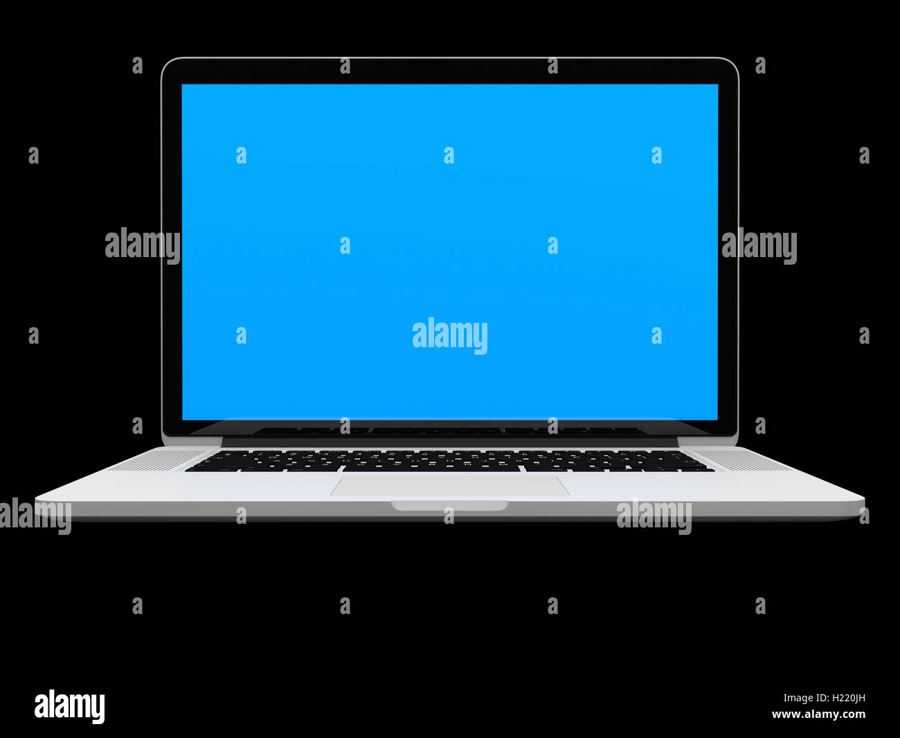 Laptop with white screen Stock Photo - Alamy