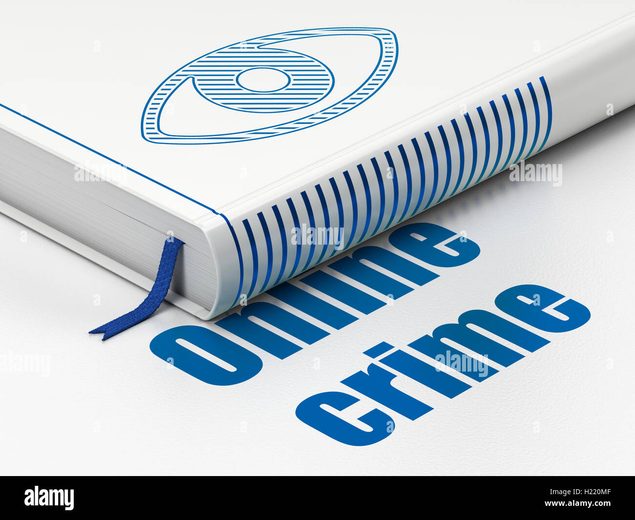 Security concept: book Eye, Online Crime on white background Stock ...