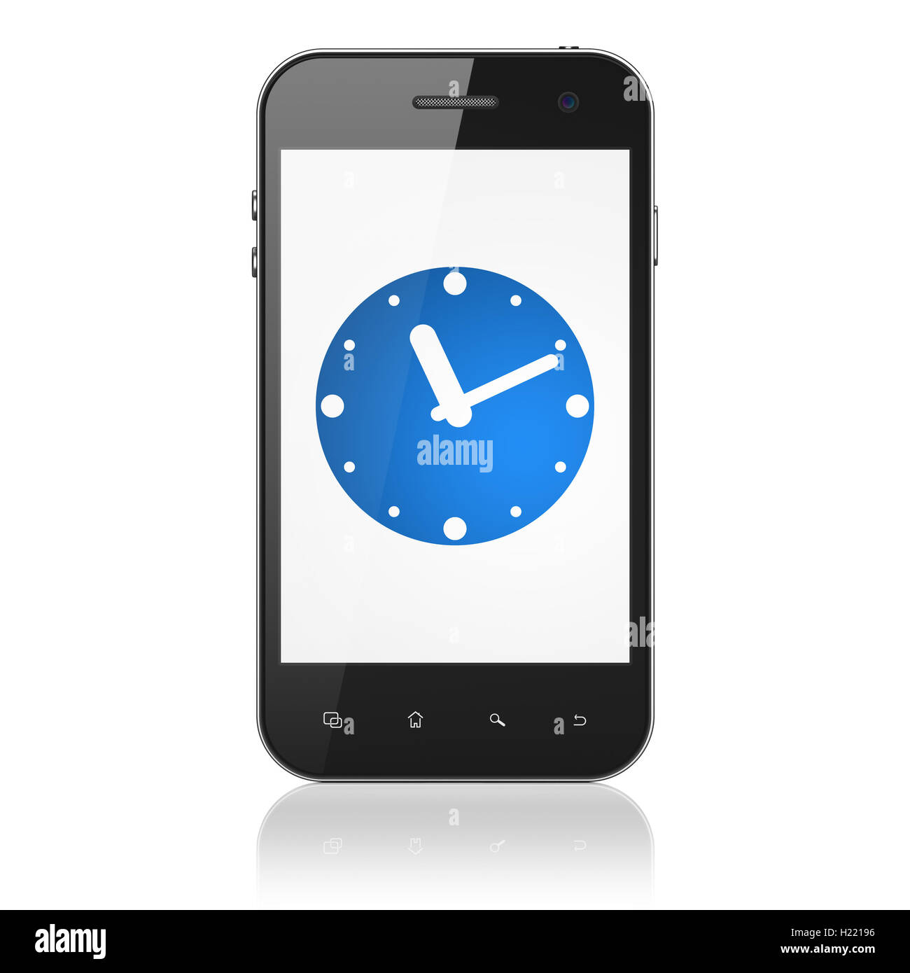 Timeline concept: Clock on smartphone Stock Photo - Alamy