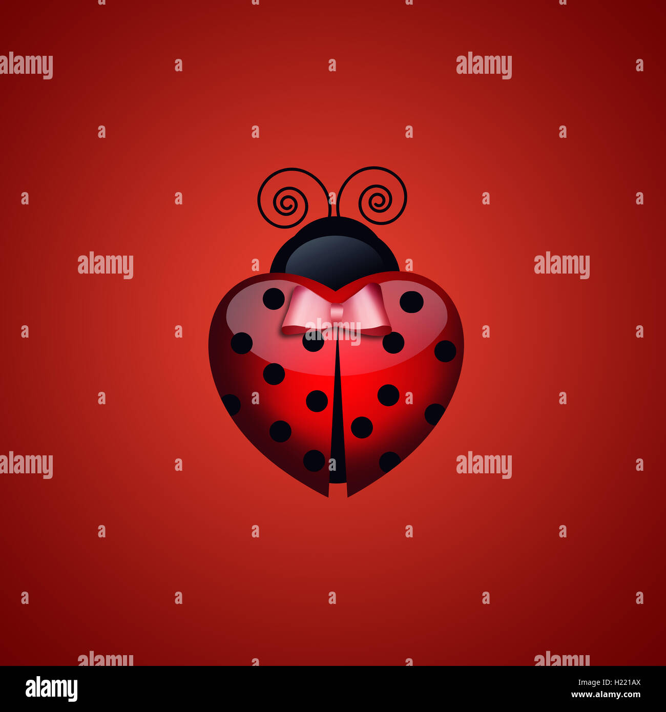 ladybug with heart Stock Photo - Alamy