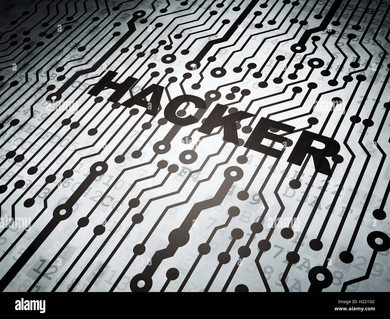 Privacy concept: circuit board with Hacker Stock Photo - Alamy