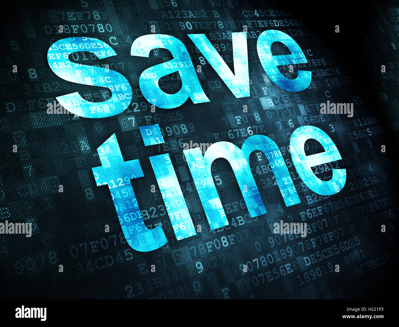 Timeline concept: Save Time on digital background Stock Photo - Alamy