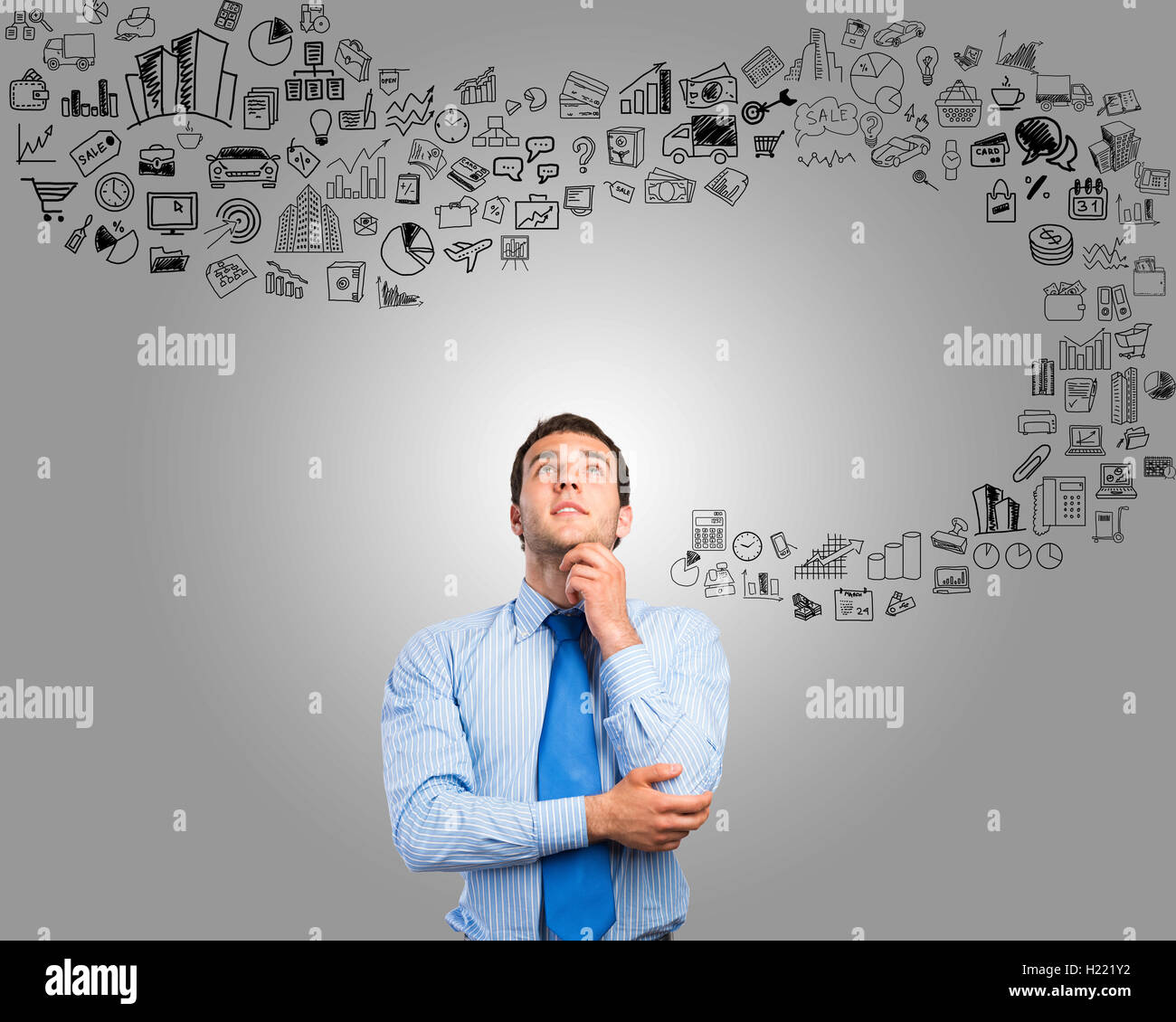 thinking business man Stock Photo - Alamy