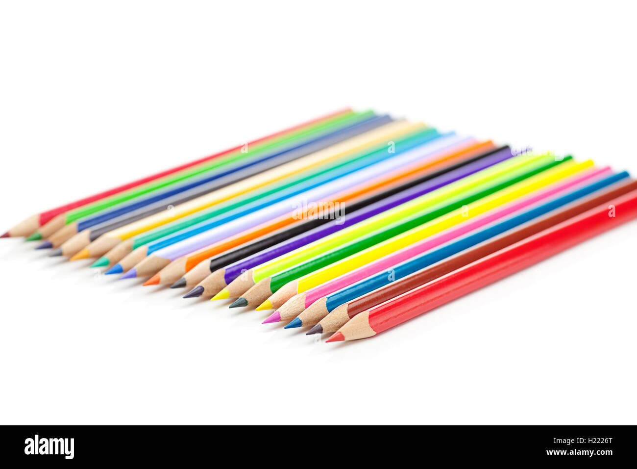 colored pencils isolated on white Stock Photo - Alamy