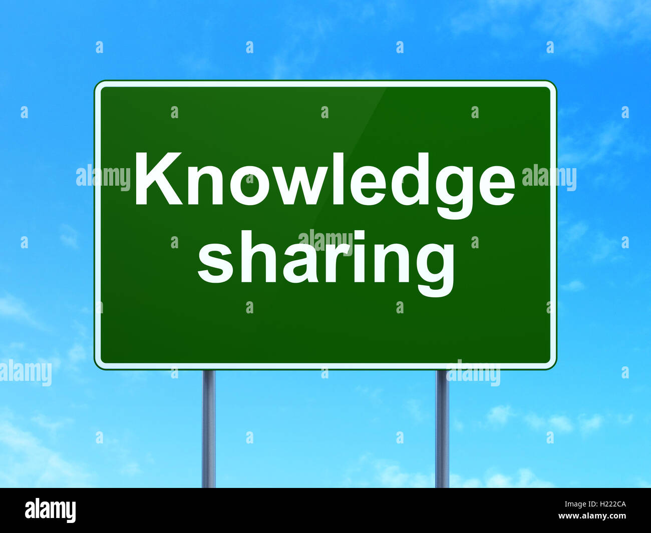 Education concept: Knowledge Sharing on road sign background Stock ...