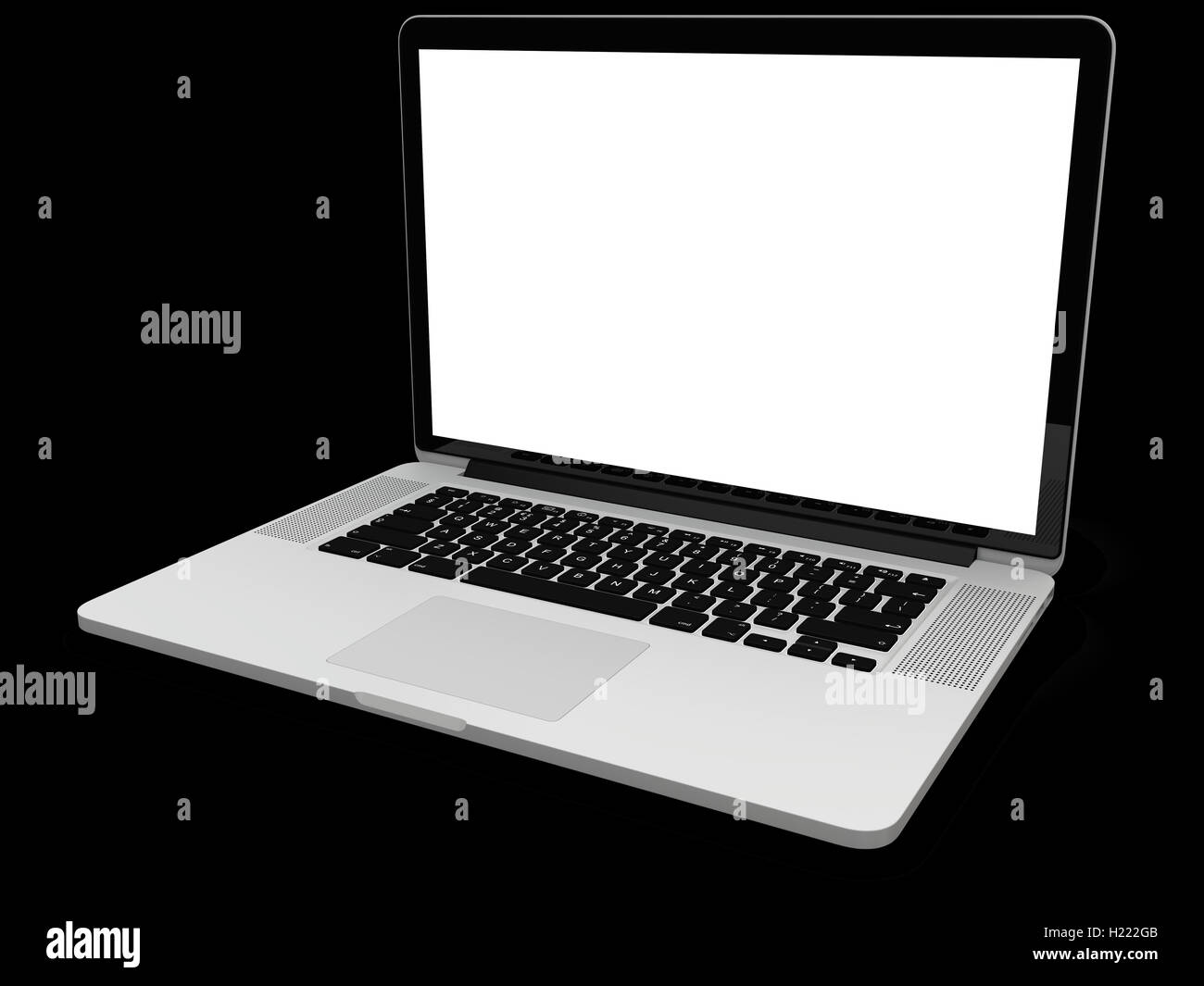 Laptop with white screen Stock Photo - Alamy