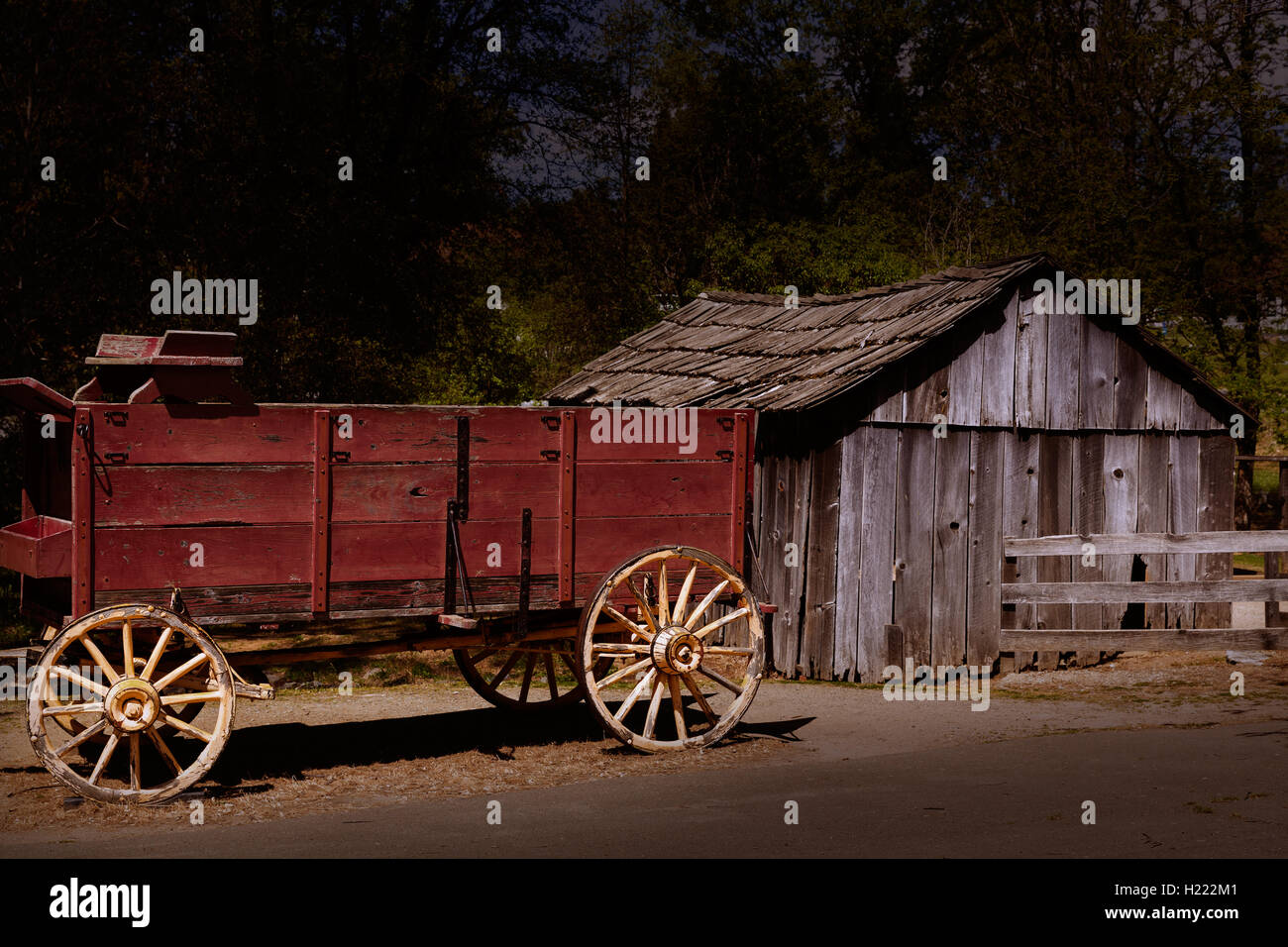 California Columbia carriage in an old Western Gold Rush Town Stock ...