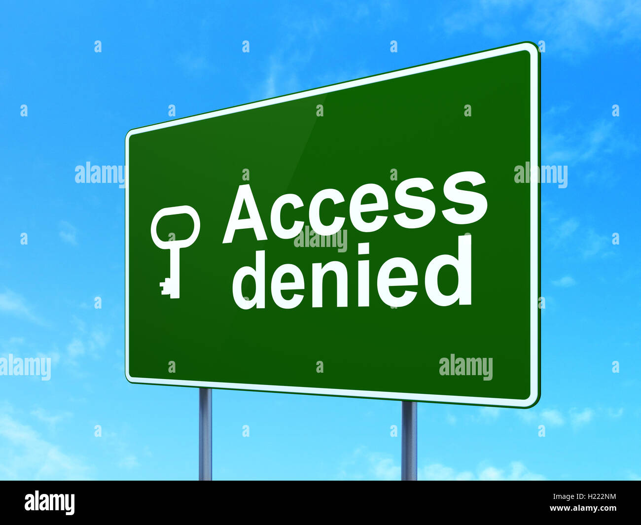 Privacy concept: Access Denied and Key on road sign background Stock ...