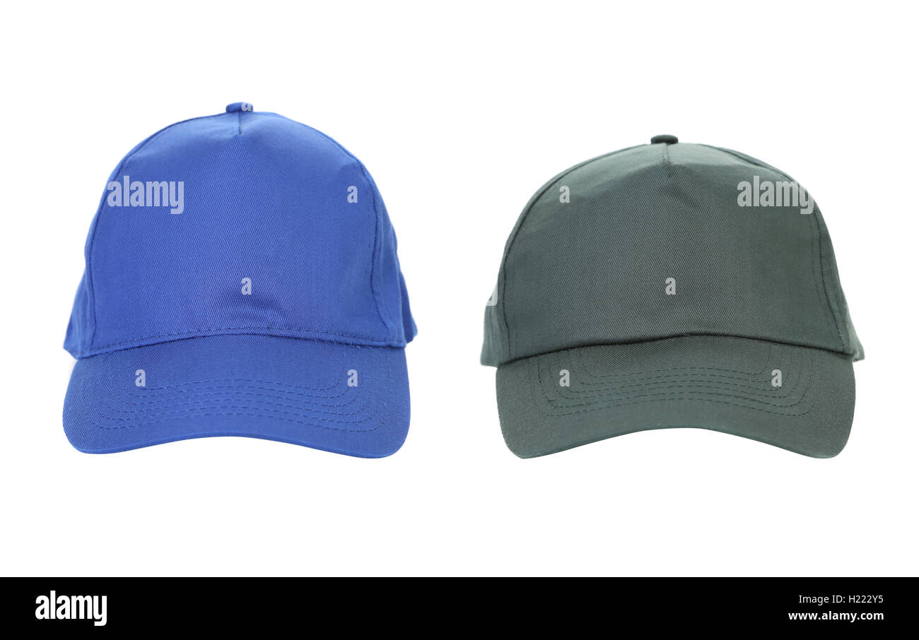 Blue and Gray working peaked caps Stock Photo - Alamy