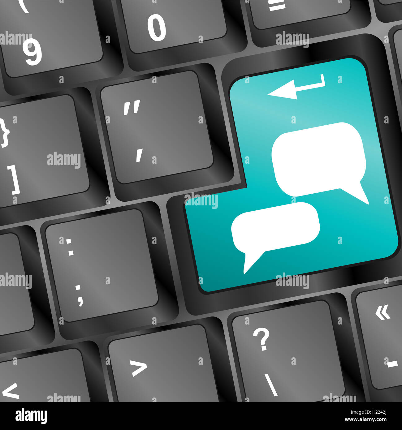 Social media keyboard key button Stock Photo - Alamy