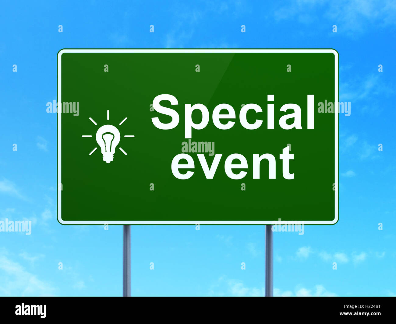 Finance concept: Special Event and Light Bulb on road sign background ...
