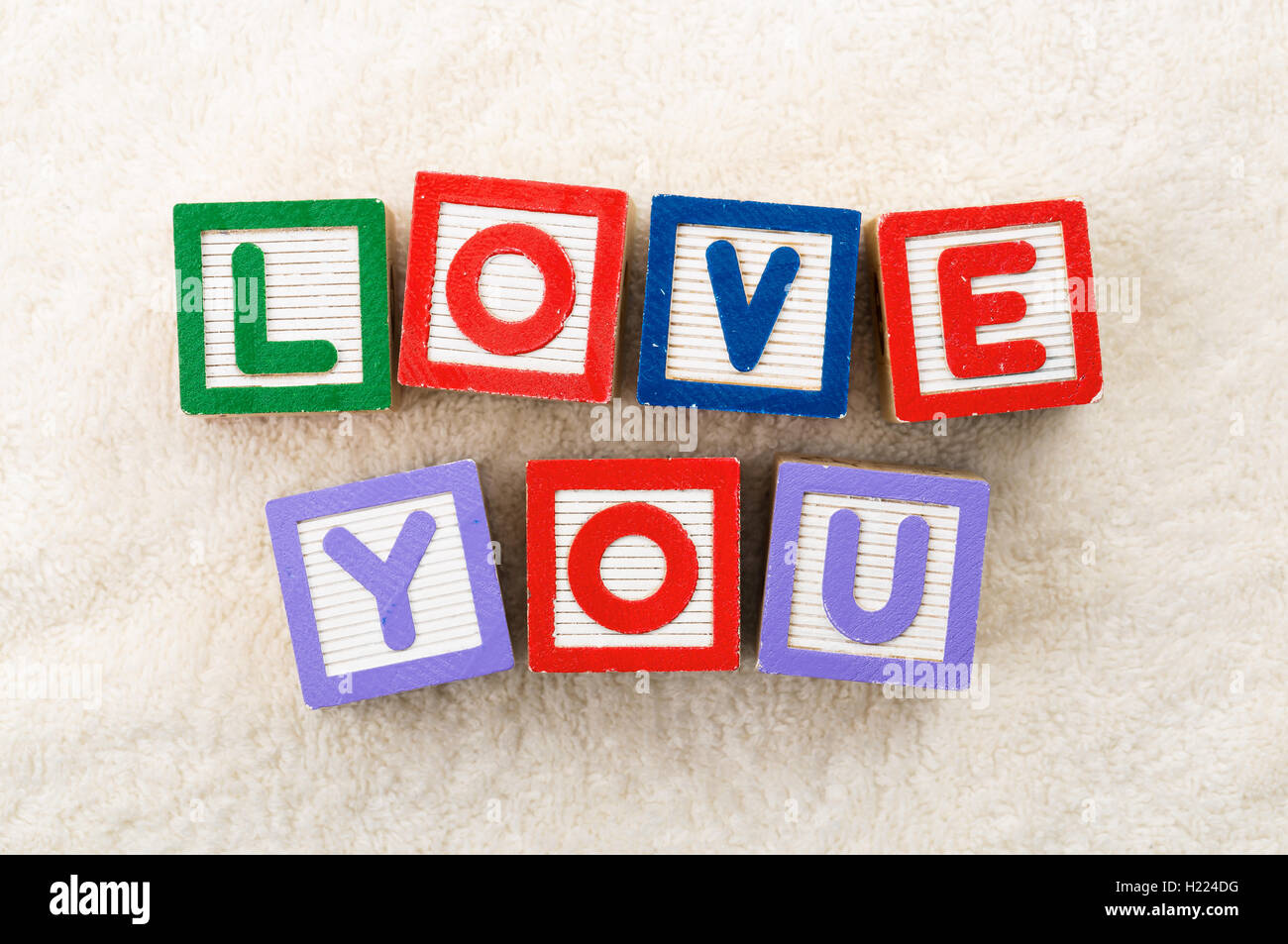 Love you toy block Stock Photo - Alamy