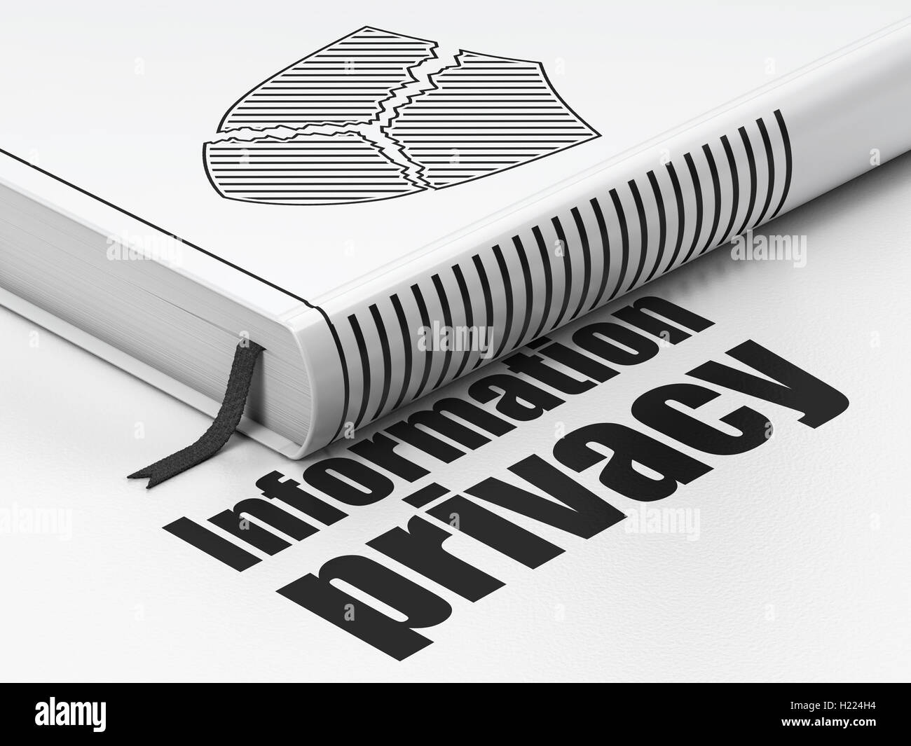 Protection concept: book Broken Shield, Information Privacy on white ...