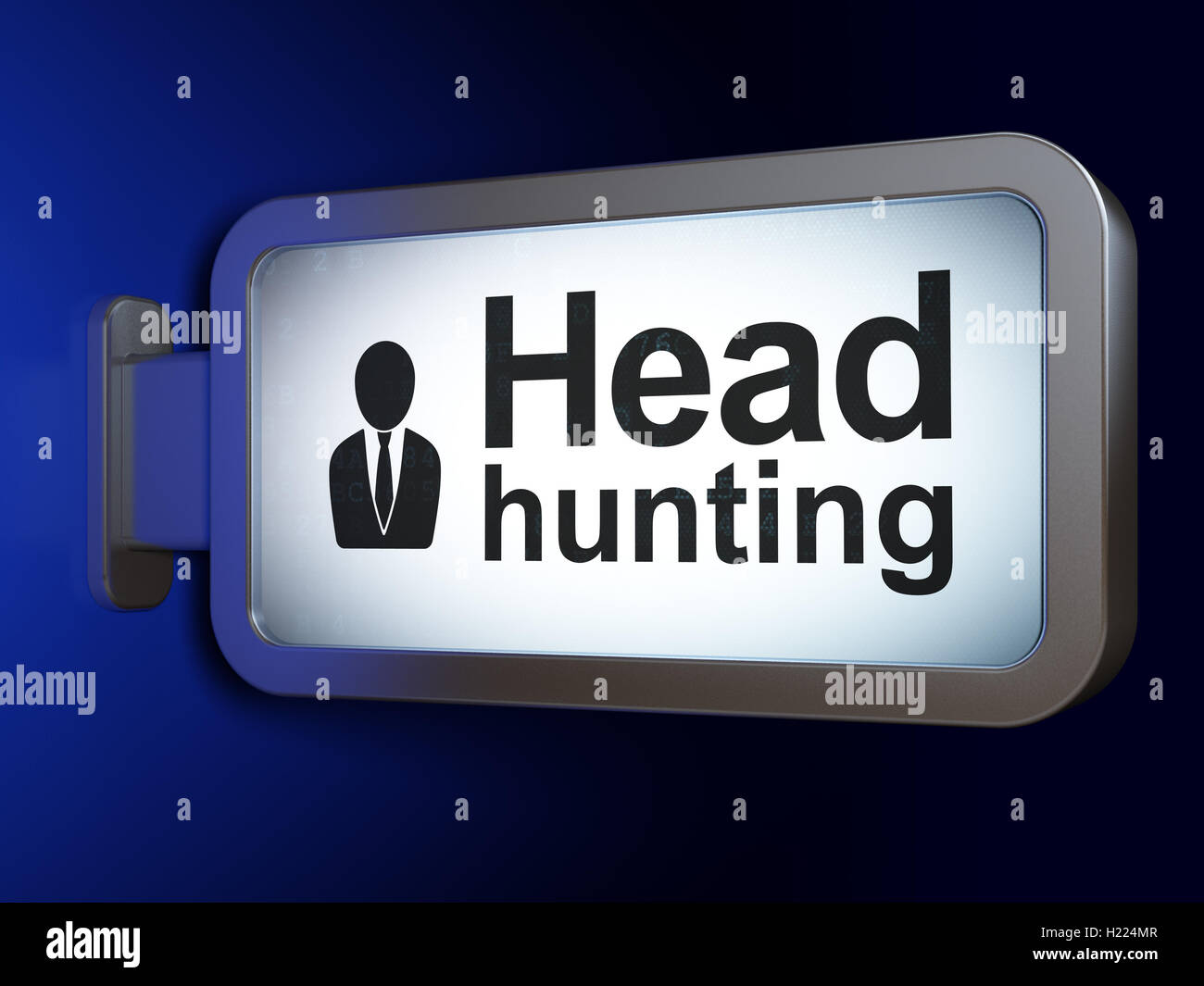 Finance concept: Head Hunting and Business Man on billboard background ...