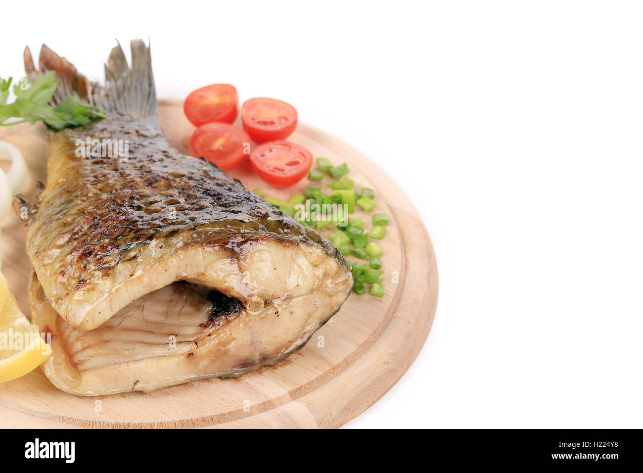 The tail of fried fish Stock Photo - Alamy