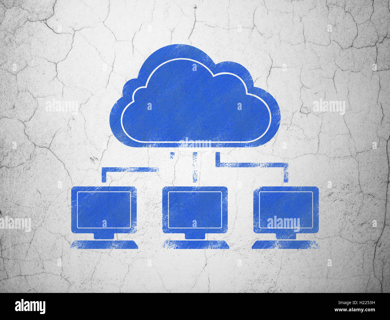 Cloud networking concept: Cloud Network on wall background Stock Photo ...