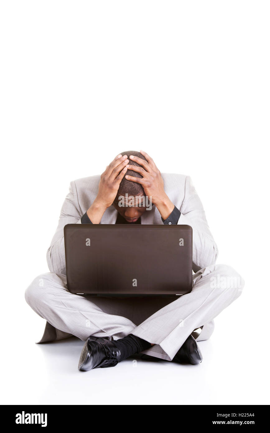 African american businessman laptop Cut Out Stock Images & Pictures - Alamy