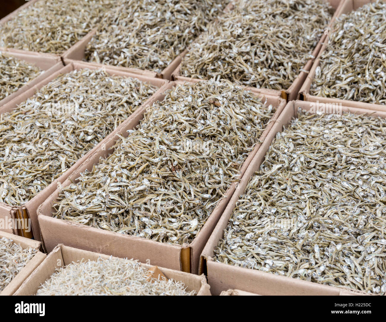 Dried salty fish in food market Stock Photo - Alamy