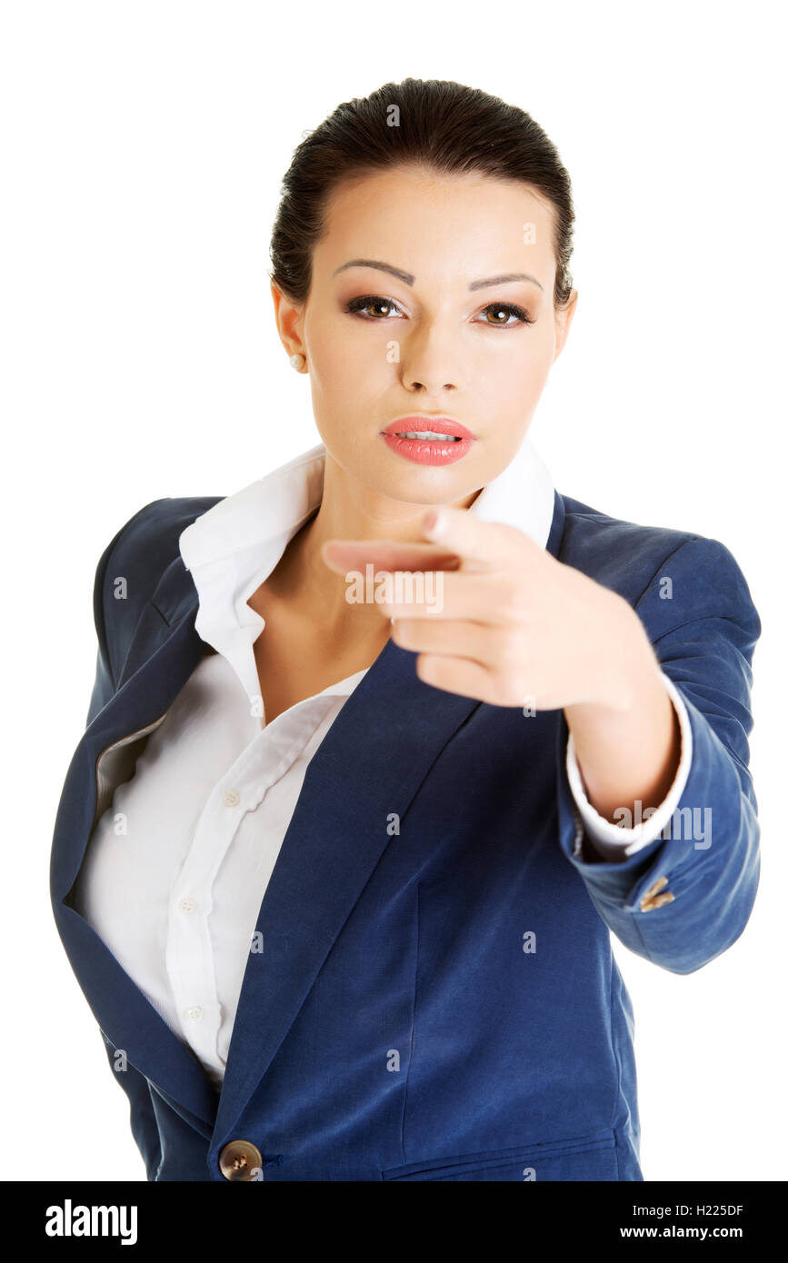 Business woman pointing on you Stock Photo - Alamy