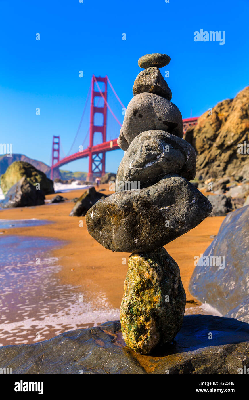 San Francisco Golden Gate Bridge Marshall beach California Stock Photo ...