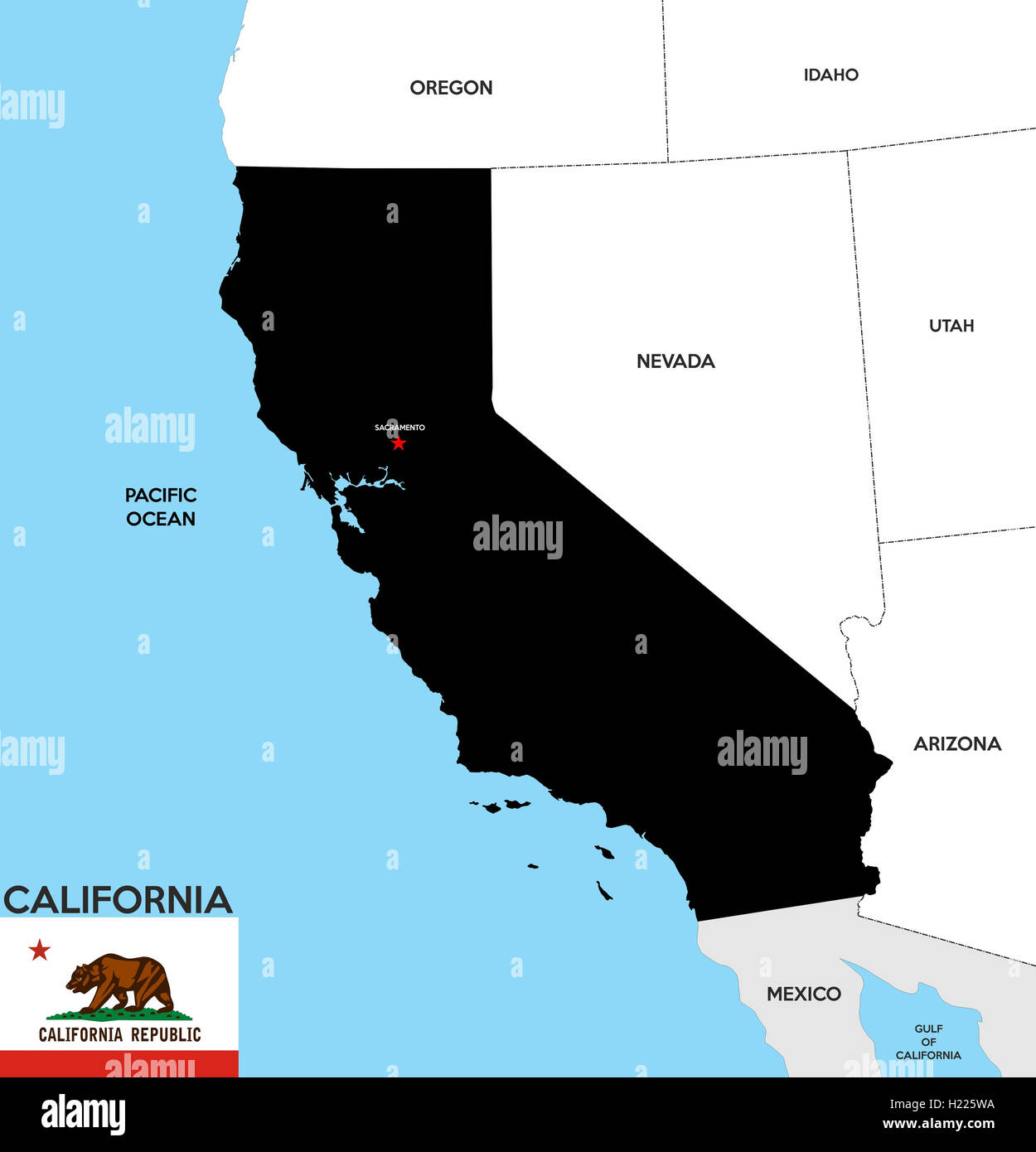 california state map Stock Photo - Alamy