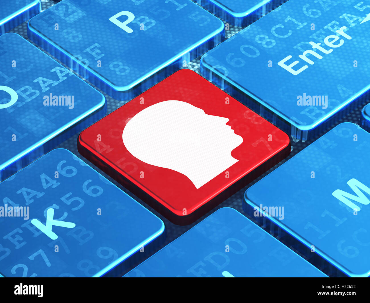 Education concept: Head on computer keyboard background Stock Photo - Alamy