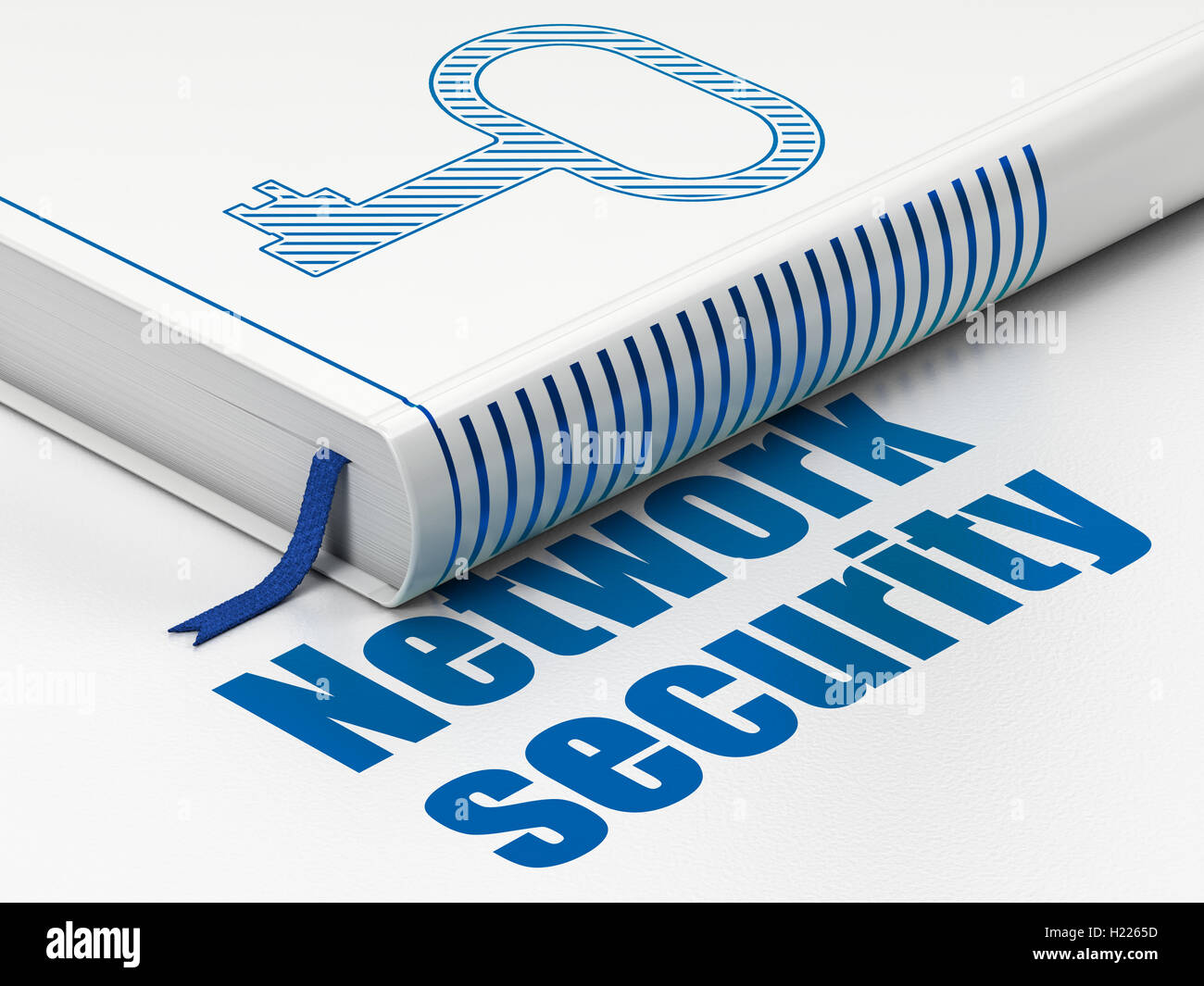 Privacy concept: book Key, Network Security on white background Stock ...