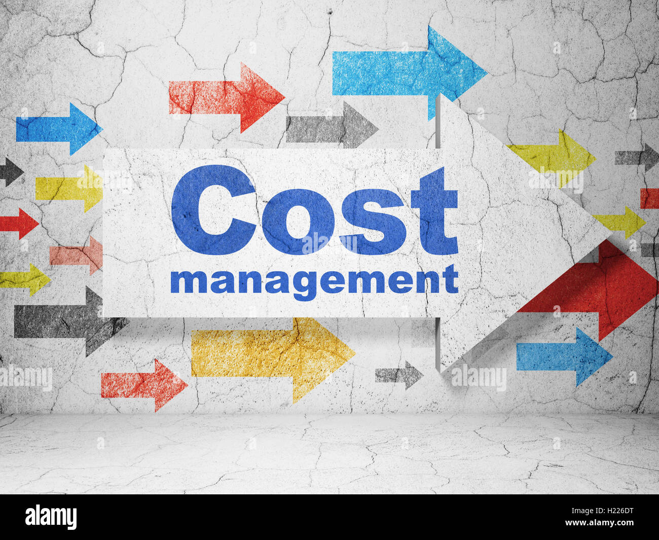 Finance concept: arrow with Cost Management on grunge wall background ...