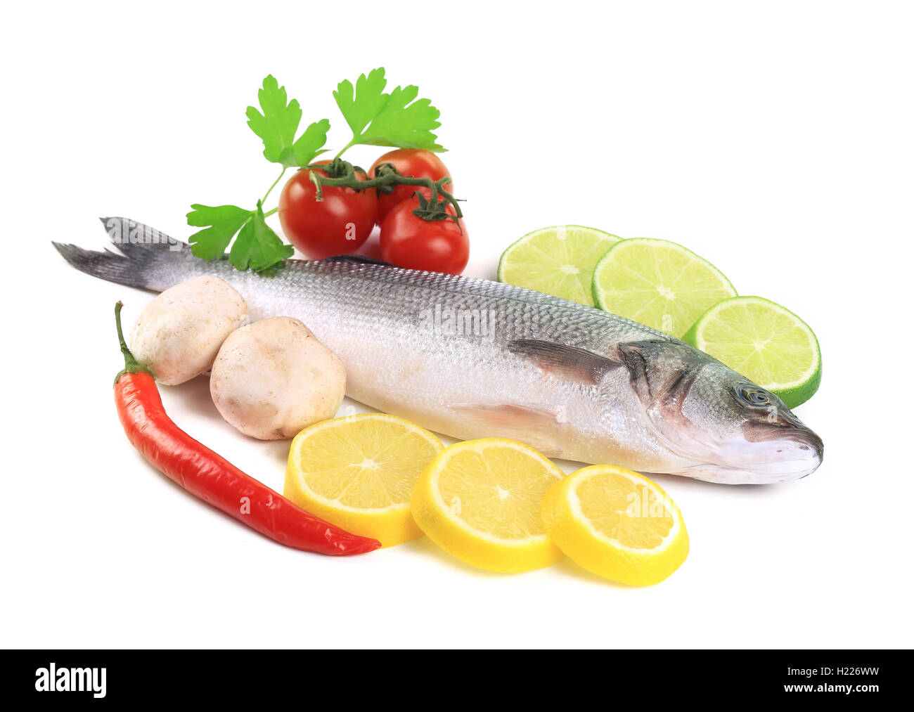 Fresh seabass fish Stock Photo - Alamy