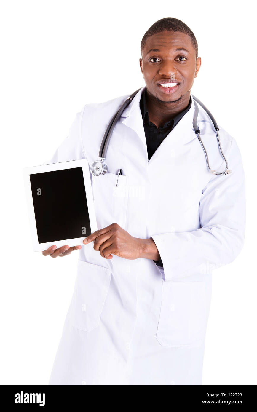 Doctor using digital device Cut Out Stock Images & Pictures - Alamy