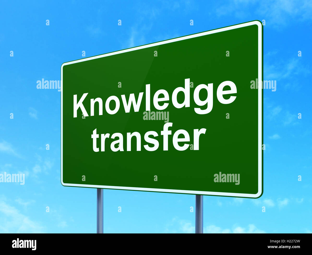 Education concept: Knowledge Transfer on road sign background Stock ...