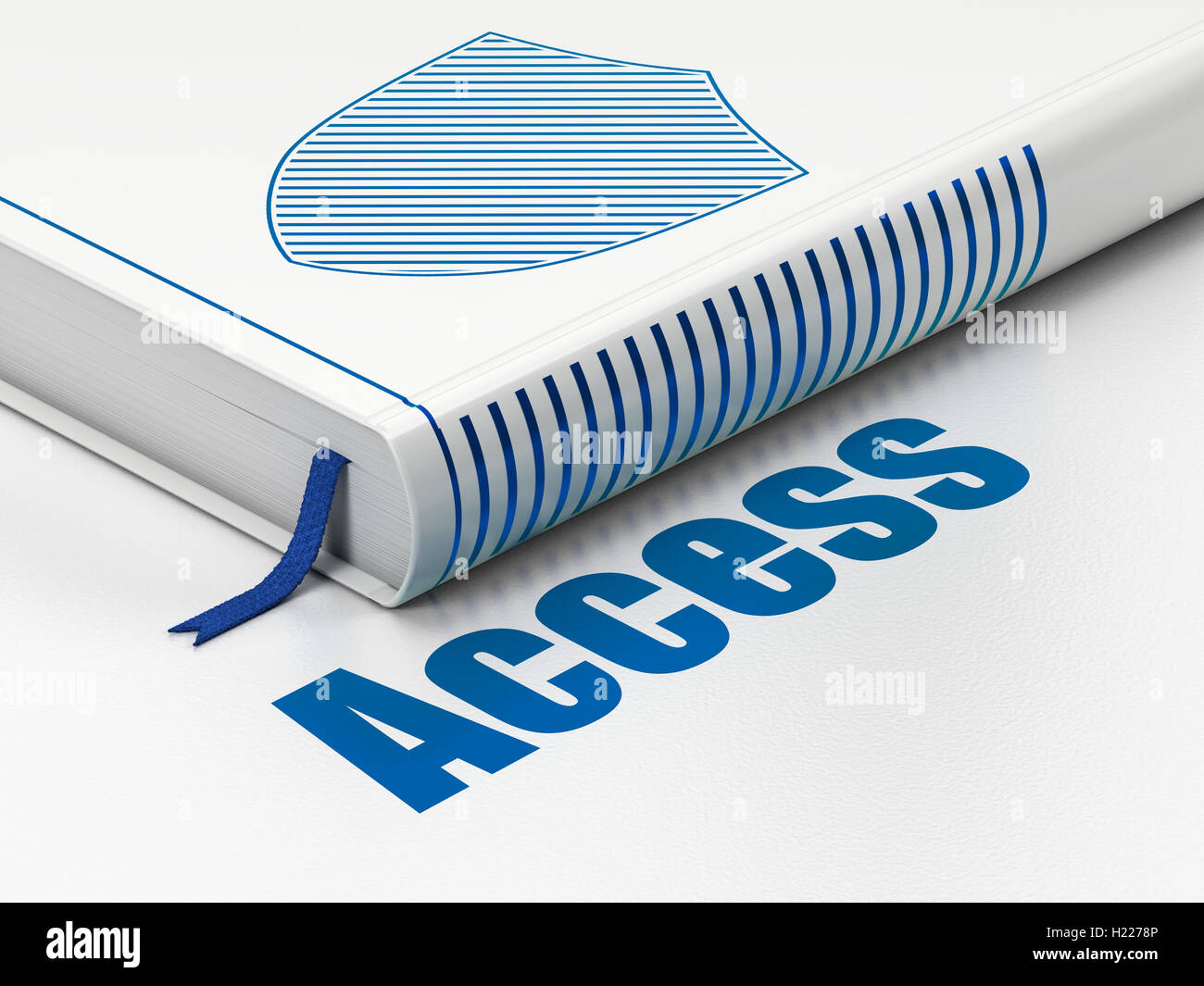 Protection concept: book Shield, Access on white background Stock Photo ...
