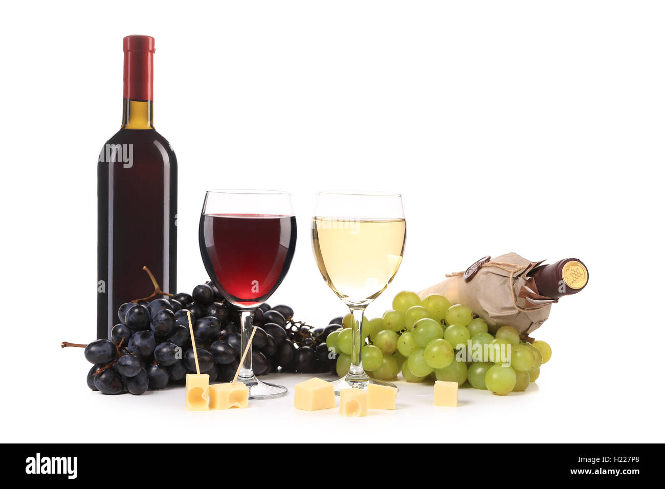Composition of wine bottle and glass Stock Photo - Alamy