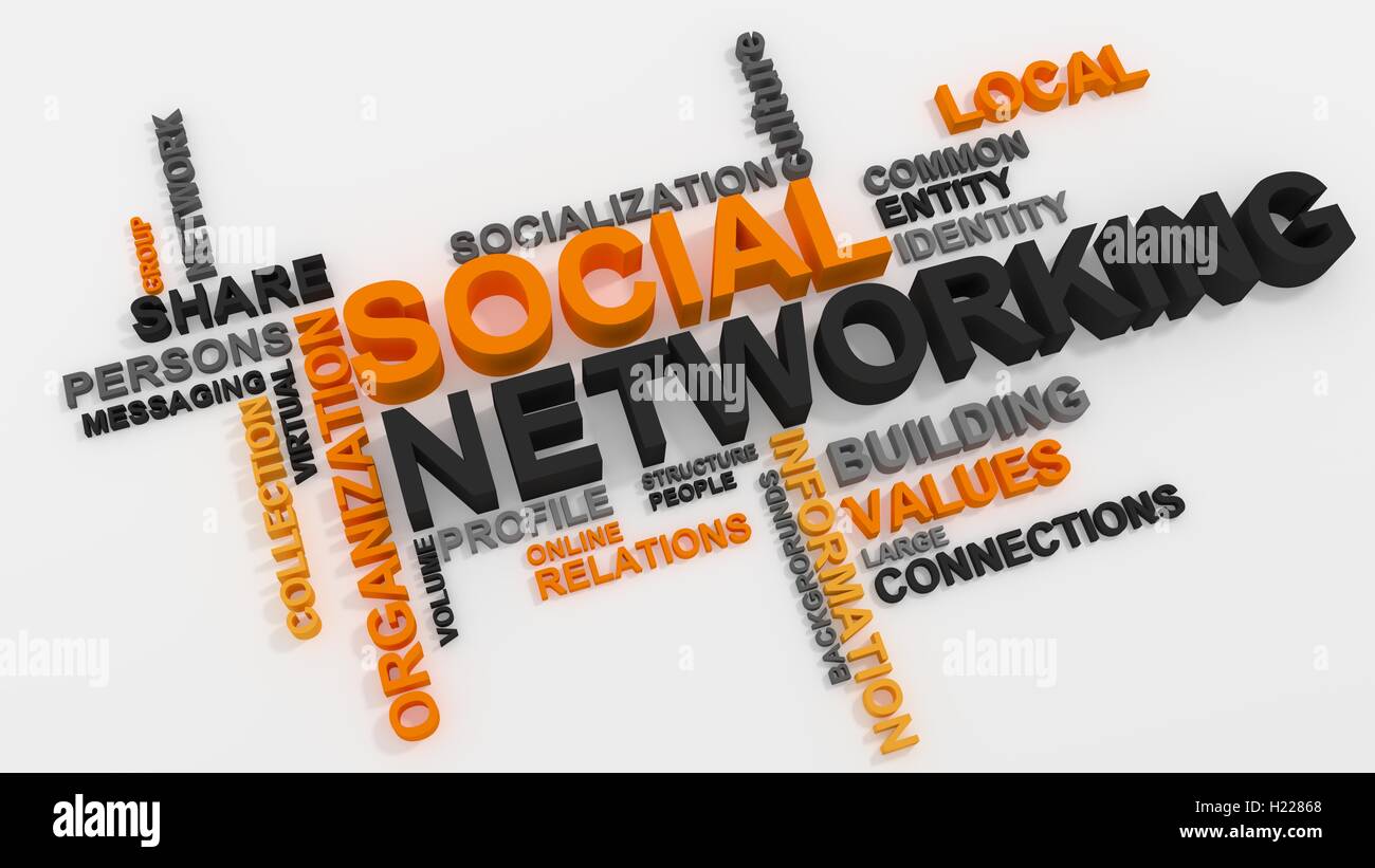 Social Networking word cloud over white background Stock Photo - Alamy