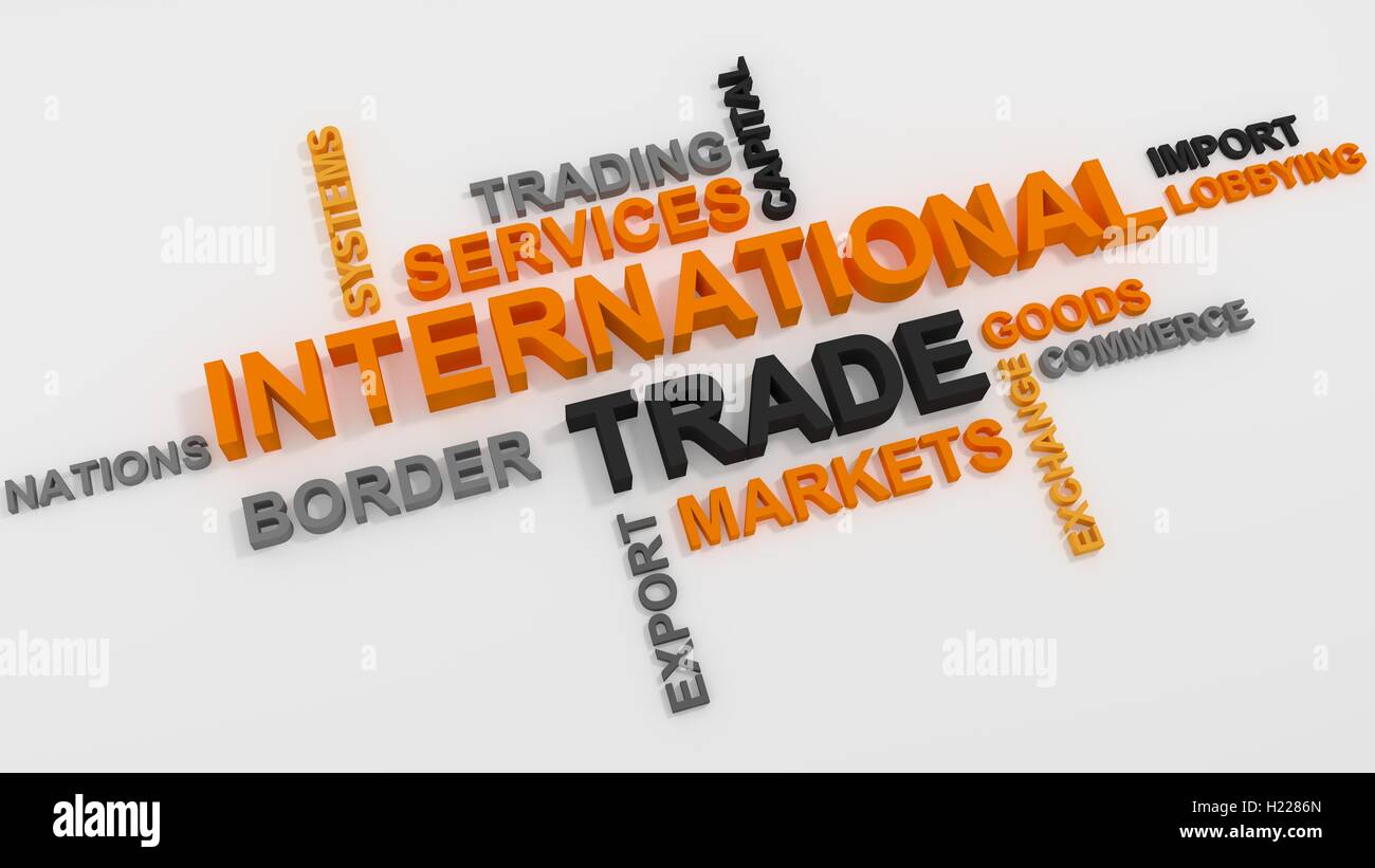 International Trade word cloud over white background Stock Photo - Alamy