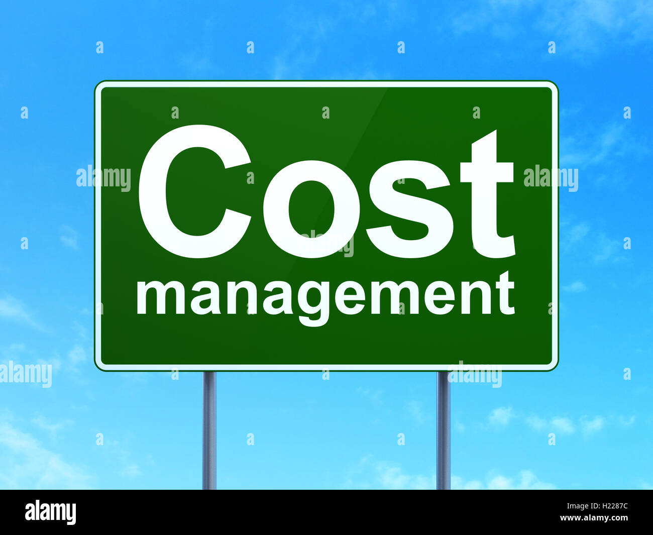 Finance concept: Cost Management on road sign background Stock Photo ...