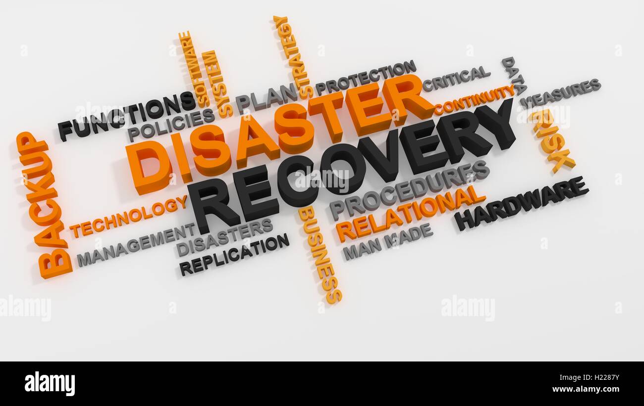 Disaster Recovery word cloud over white background Stock Photo - Alamy