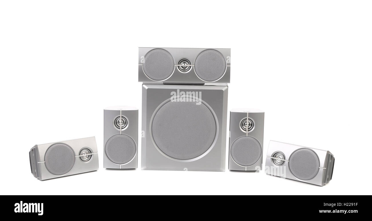 Set of gray sound speakers Stock Photo - Alamy