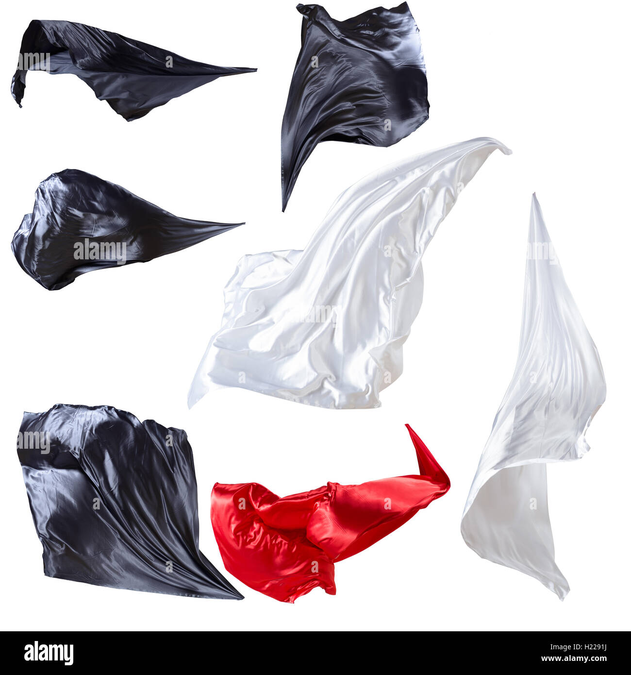 collection curly pieces of cloth Stock Photo - Alamy