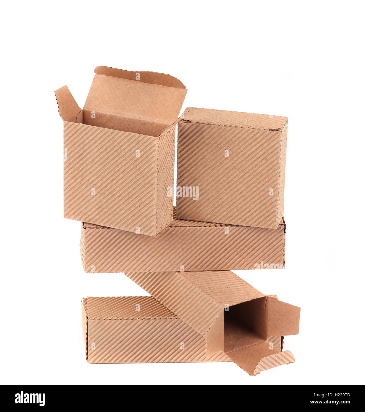 Stack of brown gift boxes Stock Photo - Alamy