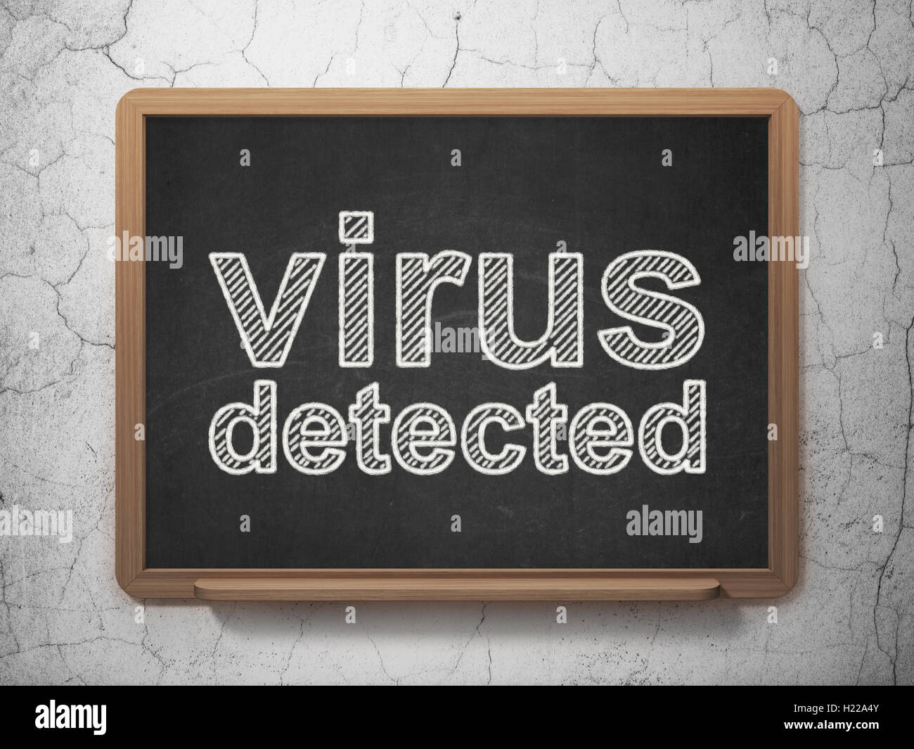 Protection concept: Virus Detected on chalkboard background Stock Photo - Alamy