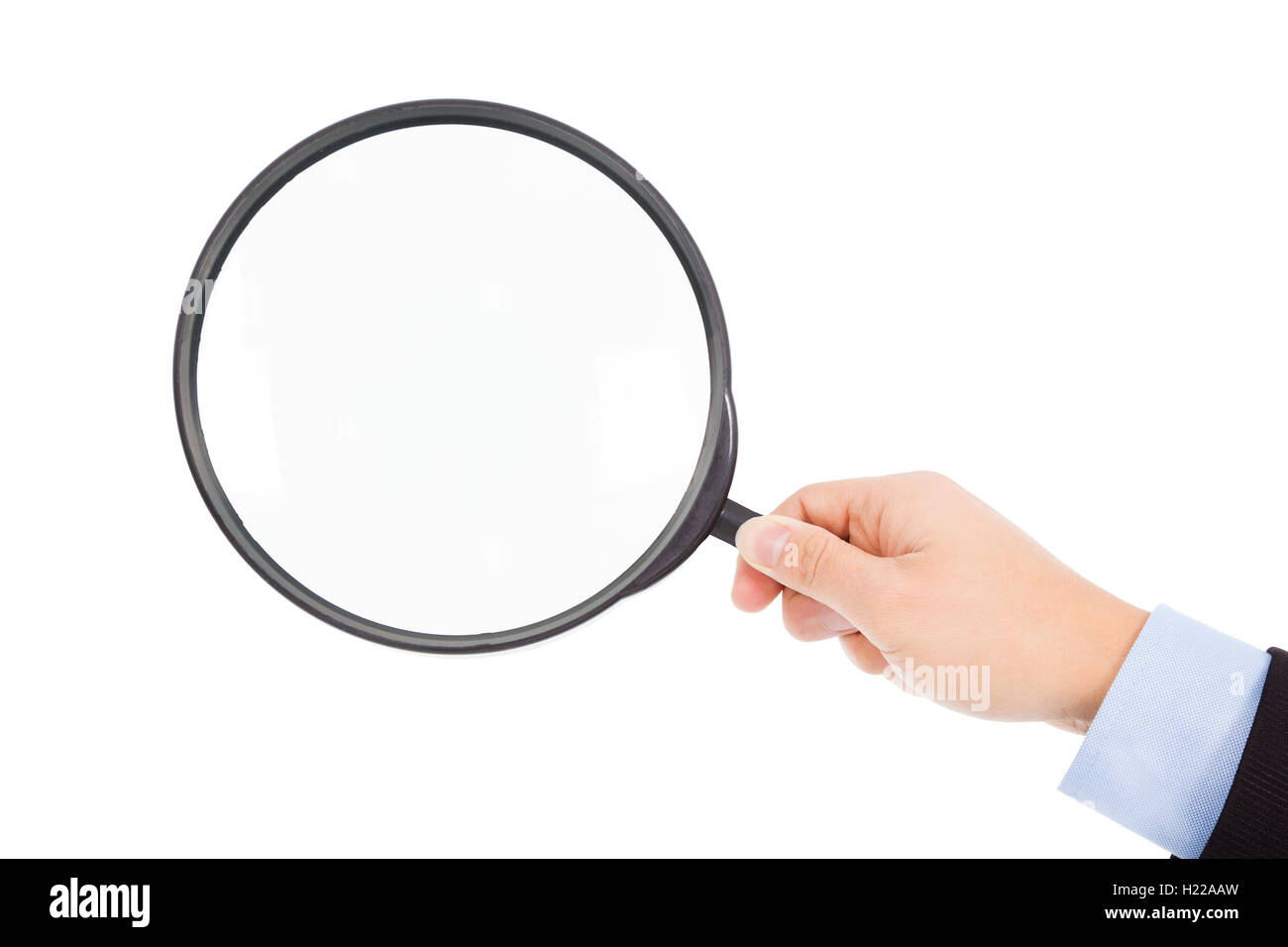 hand holding super big magnifier glass Stock Photo - Alamy