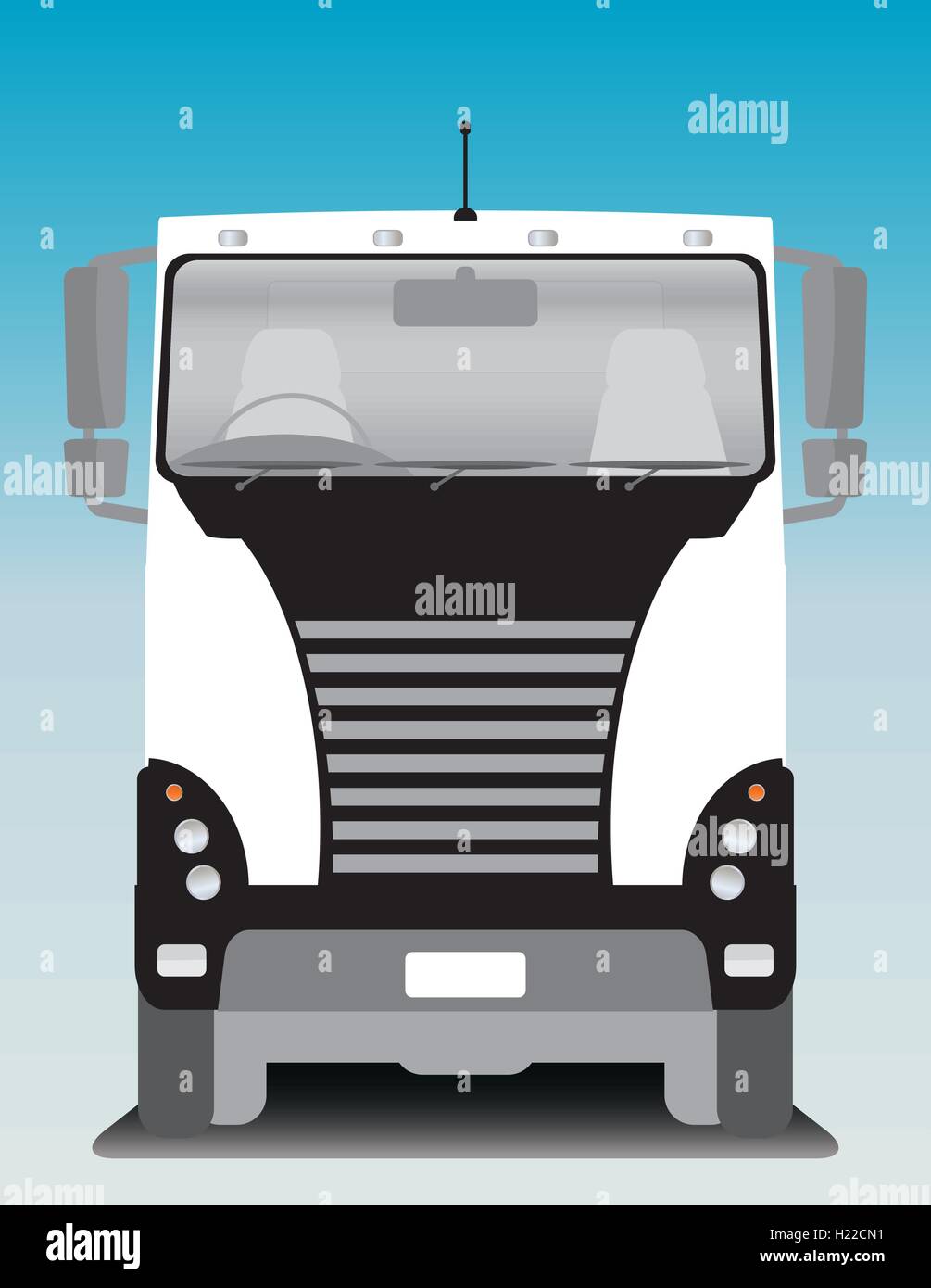 Front view of Cargo truck Vector Illustration Stock Vector Image & Art ...