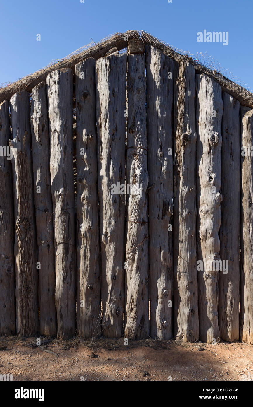 Detail of slab hut construction at Zanci Homestead Mungo National Park ...