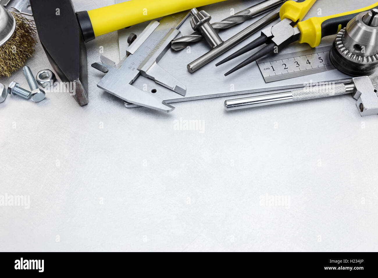 various tools and instruments for house repair and hand work on metal ...