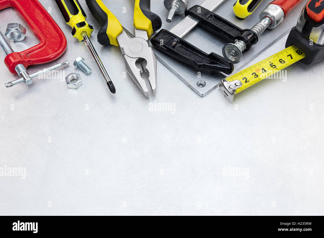 set of different tools and instruments for house renovation and ...