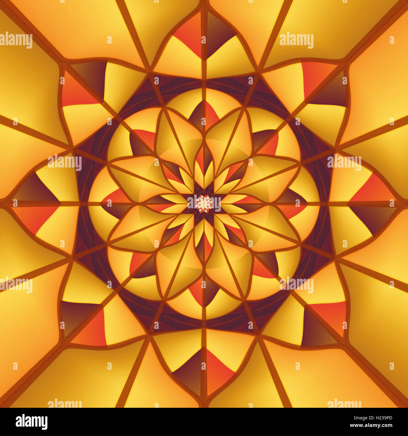 Golden geometric flourish. Algorithmic digital art Stock Photo - Alamy