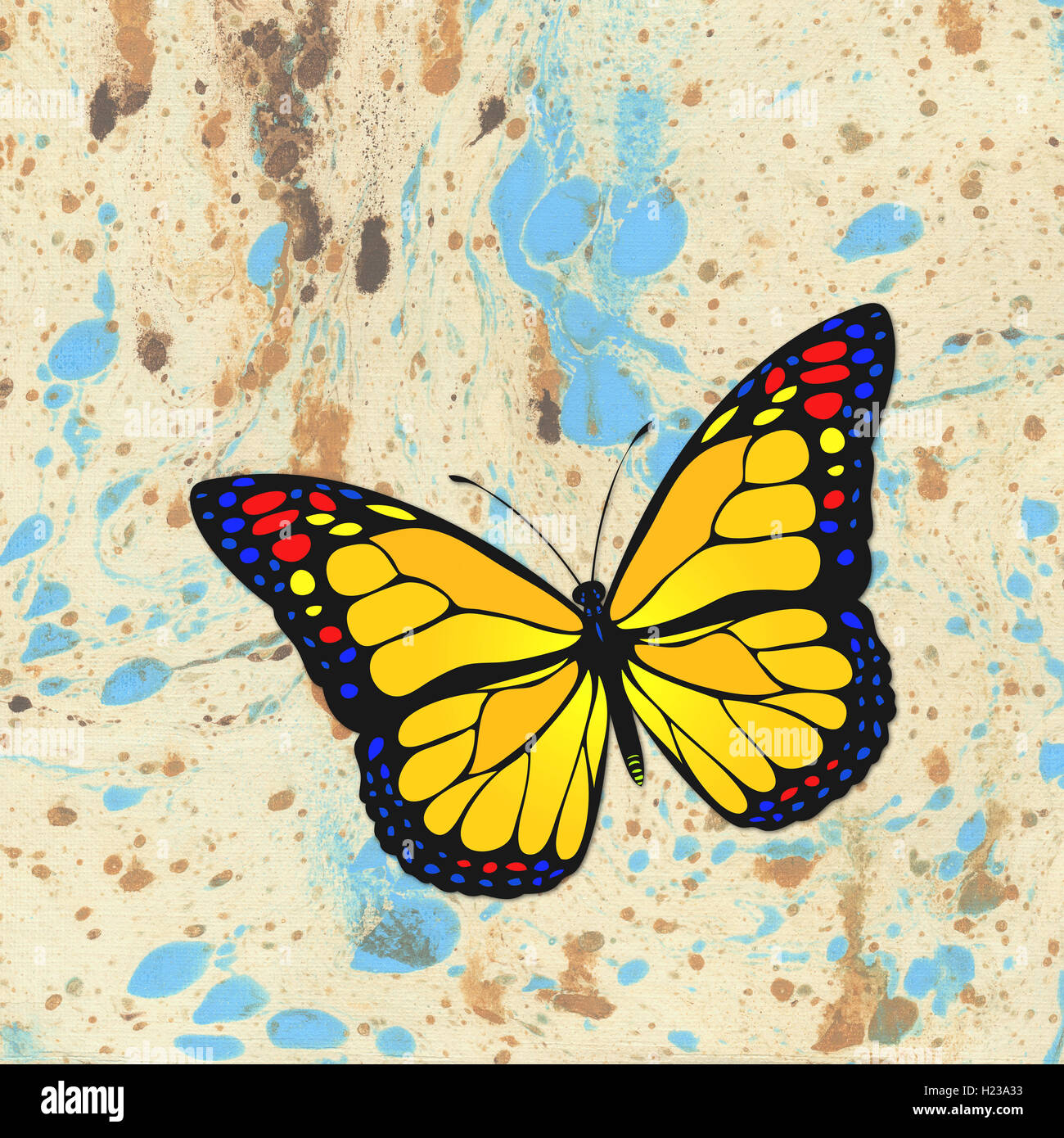 Yellow butterfly design Stock Photo - Alamy