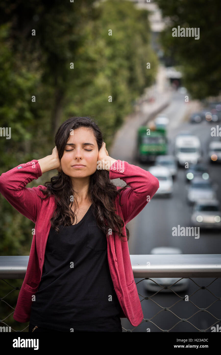 Noise pollution traffic person hi-res stock photography and images - Alamy