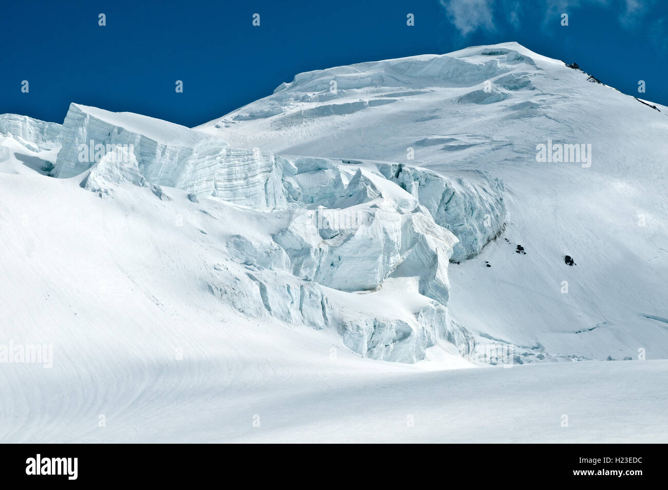A towering slab of glacial ice and snow near Mount Logan in the ...